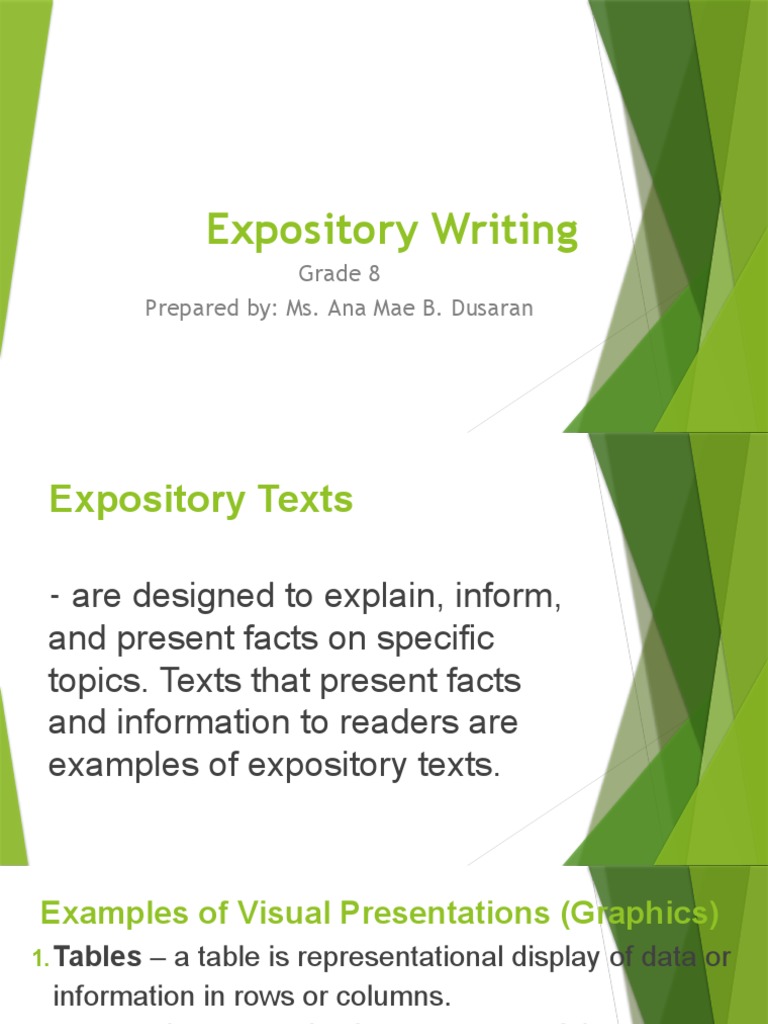 Expository Writing for Grade 8 | PDF