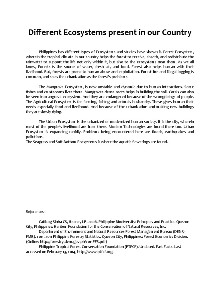 Different Ecosystems Present in Our Country | PDF