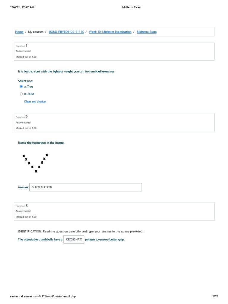 Midterm Exam - PE RHYTHMIC - 46 OF 50 - 92PHINEEE PDF | PDF