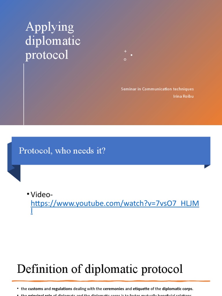 Applying Diplomatic Protocol - 2 | PDF