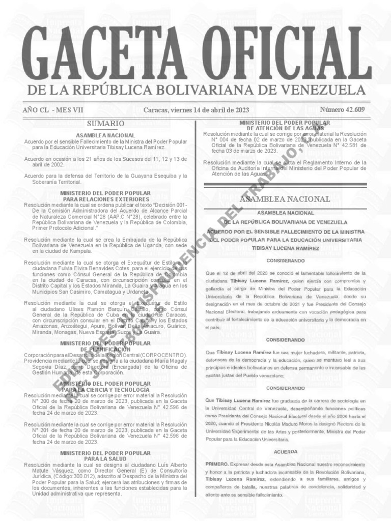 gaceta 42609.pdf | PDF