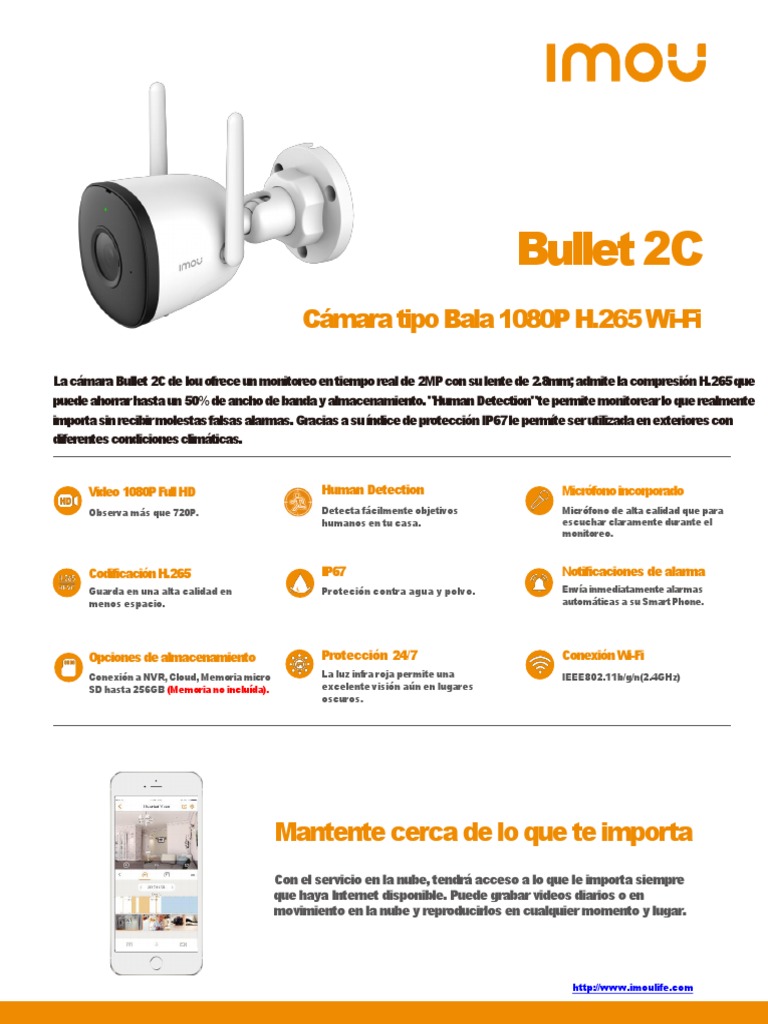 Imou BULLET 2C BULLET IP WI FI FICHA TÉCNICA ESPAÑOL PDF | PDF ...