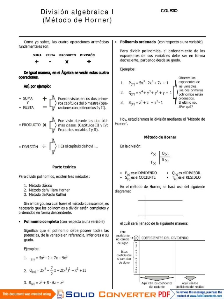 Metodo Practica de Horner | PDF