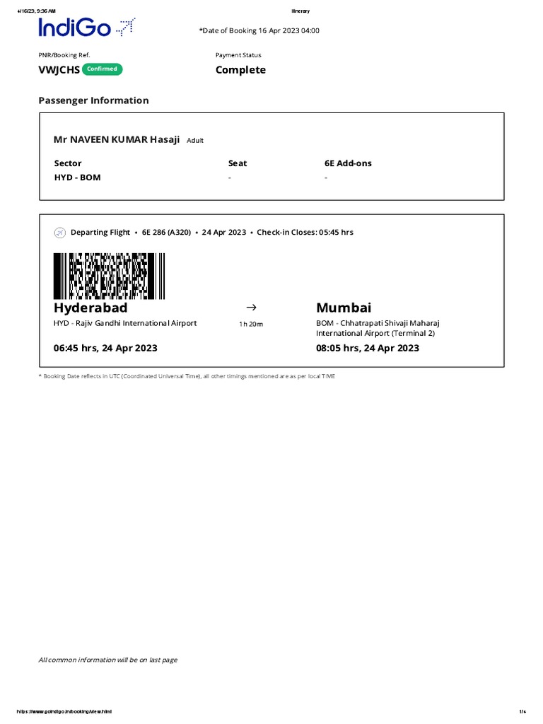 Mumbai Ticket | PDF | Airport | Travel Visa