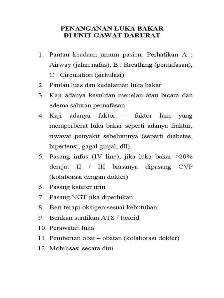 Penanganan Luka Bakar Di Unit Gawat Darurat | PDF | Pengembangan Diri | Kesehatan Holistik