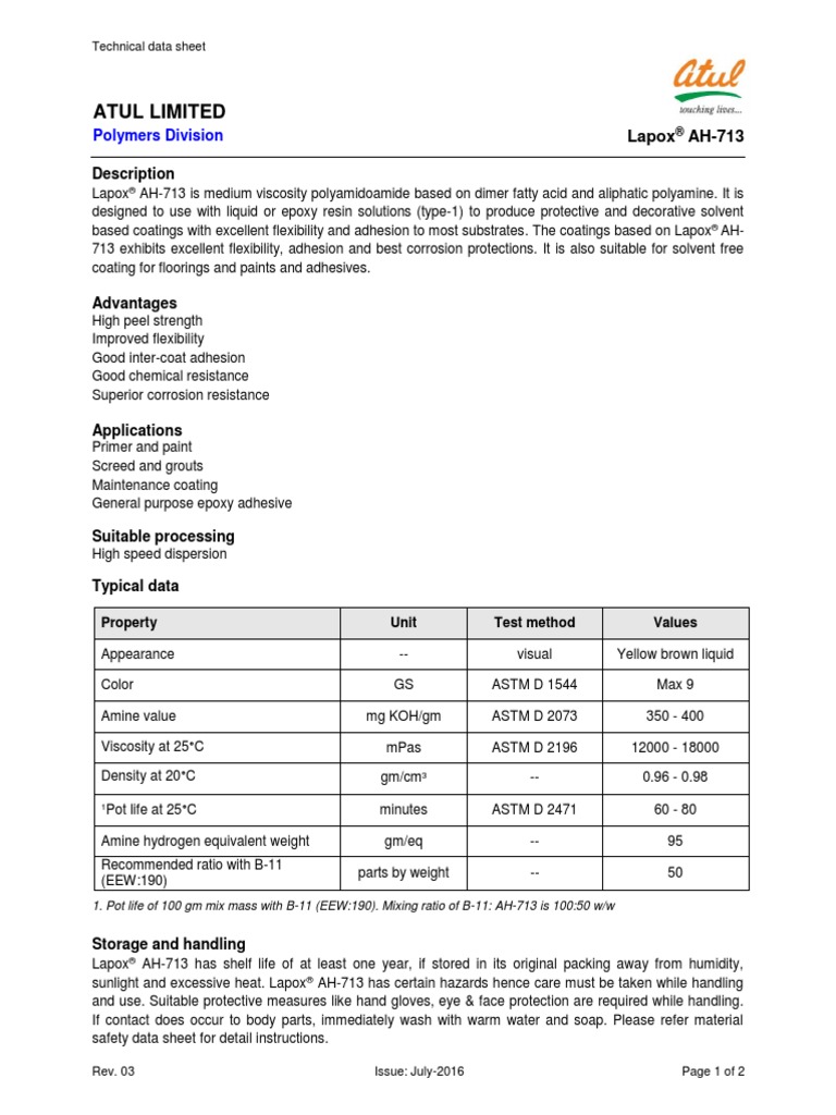 Lapox AH 713 PDF | PDF