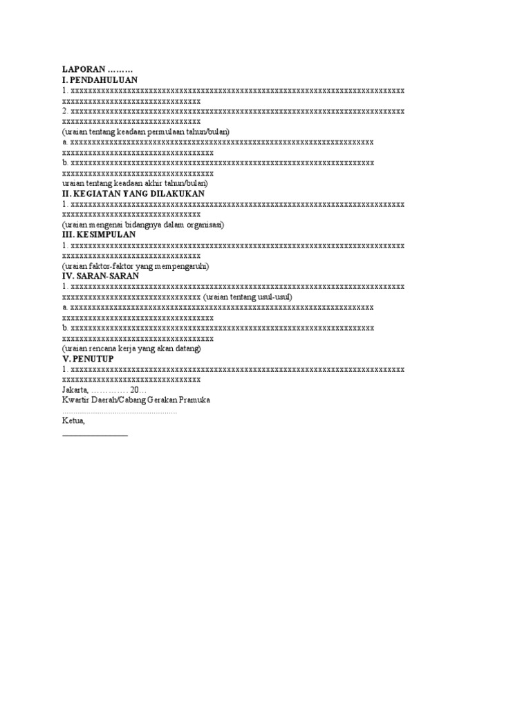 CONTOH FORMAT LAPORAN.docx | PDF