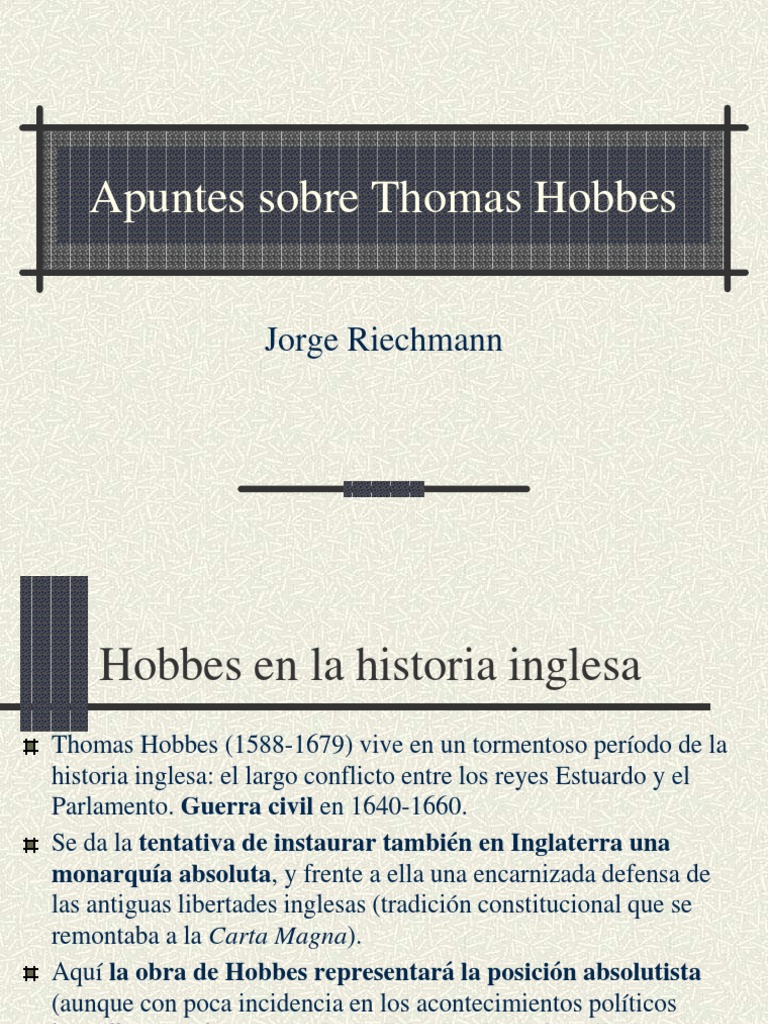 HOBBES - Notasd | PDF | Thomas Hobbes | Contrato social