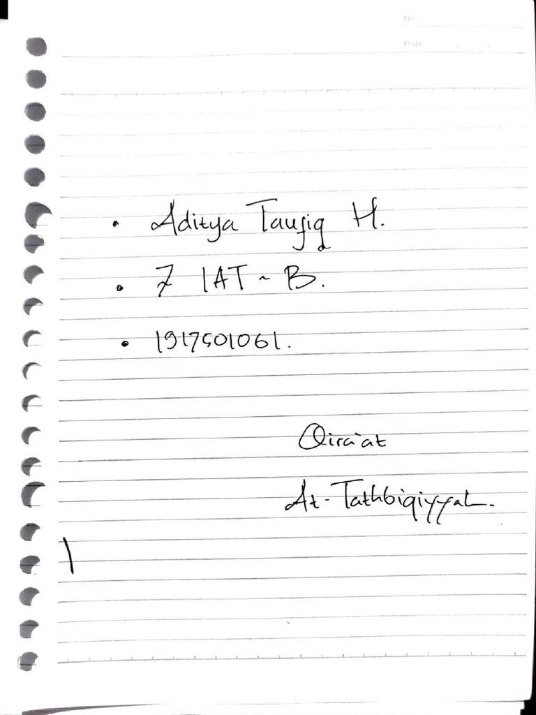 Qiraat At-Tathbiqiyyah (1917501061-Aditya Taufiq) | PDF