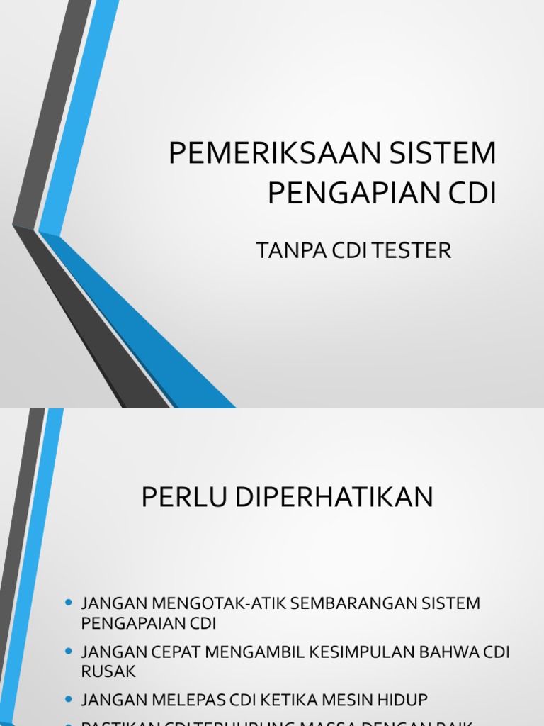 Pemeriksaan Sistem Pengapian Cdi | PDF