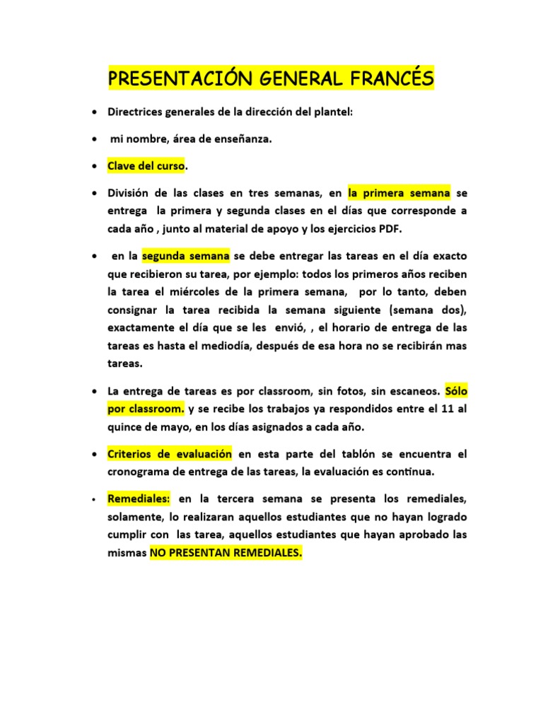 Presentación General Francés | PDF