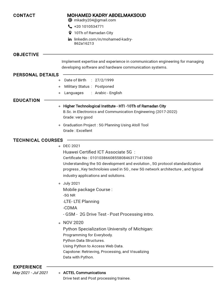 Mohamed Kadry CV | PDF