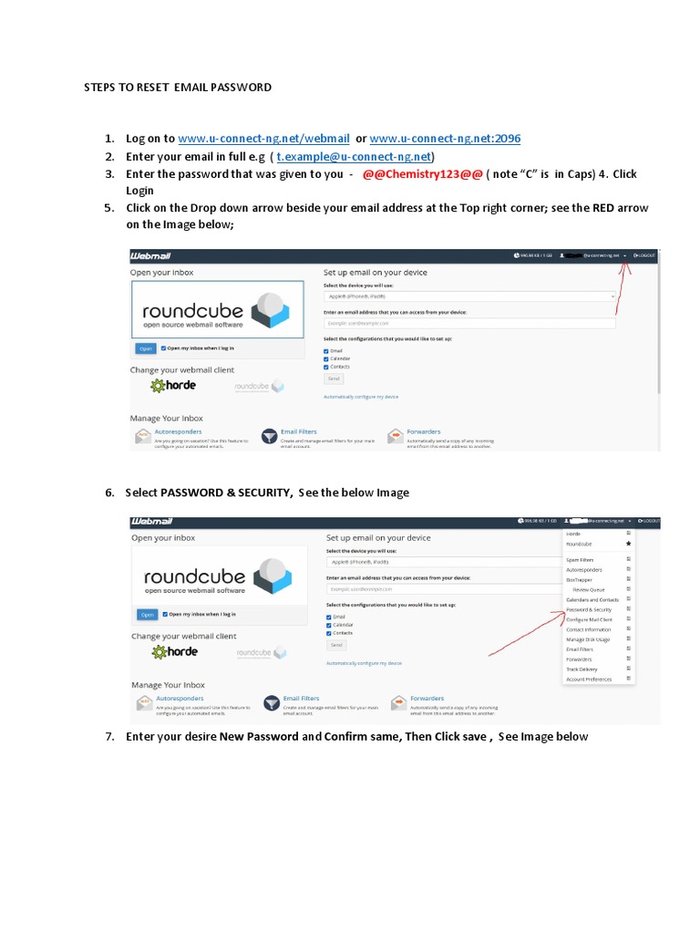 Steps To Reset Email Password PDF | PDF