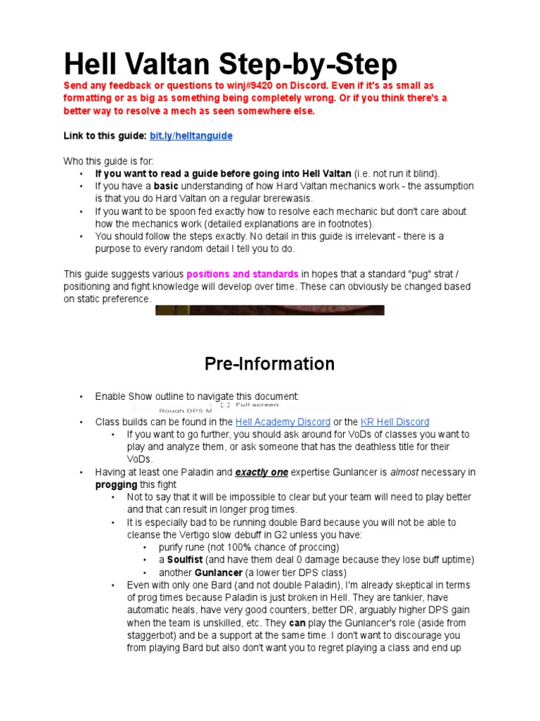 Hell Valtan Step-by-Step | PDF