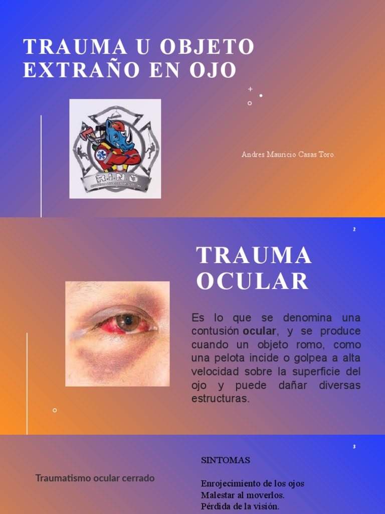 Trauma U Objeto Extraño en Ojo | PDF | Salud y bienestar