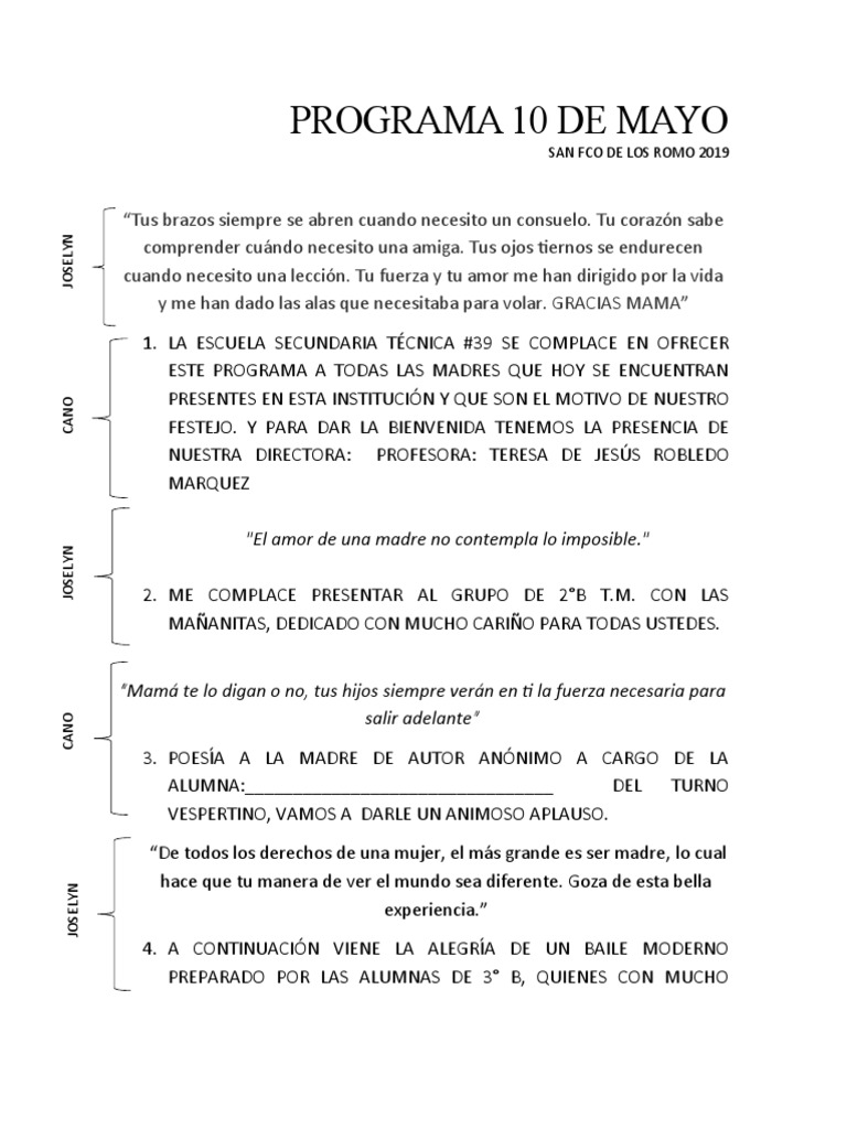 PROGRAMA 10 de Mayo | PDF