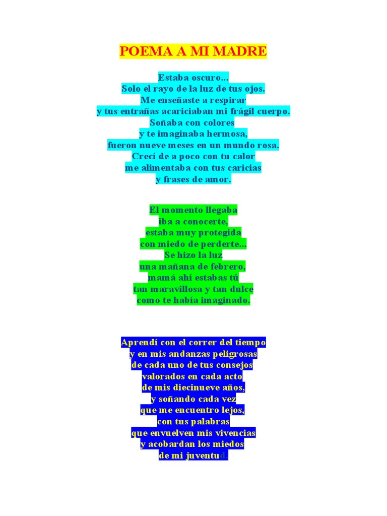 POEMA A MI MADRE | PDF