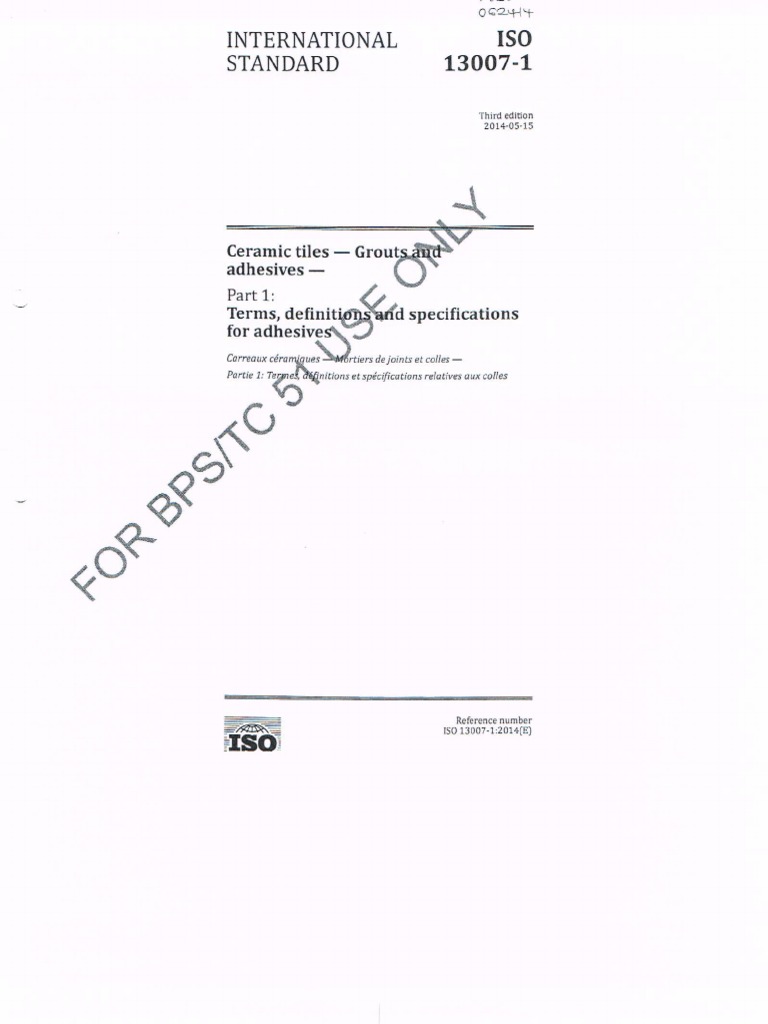 International Standard ISO 13007-1 PDF | PDF