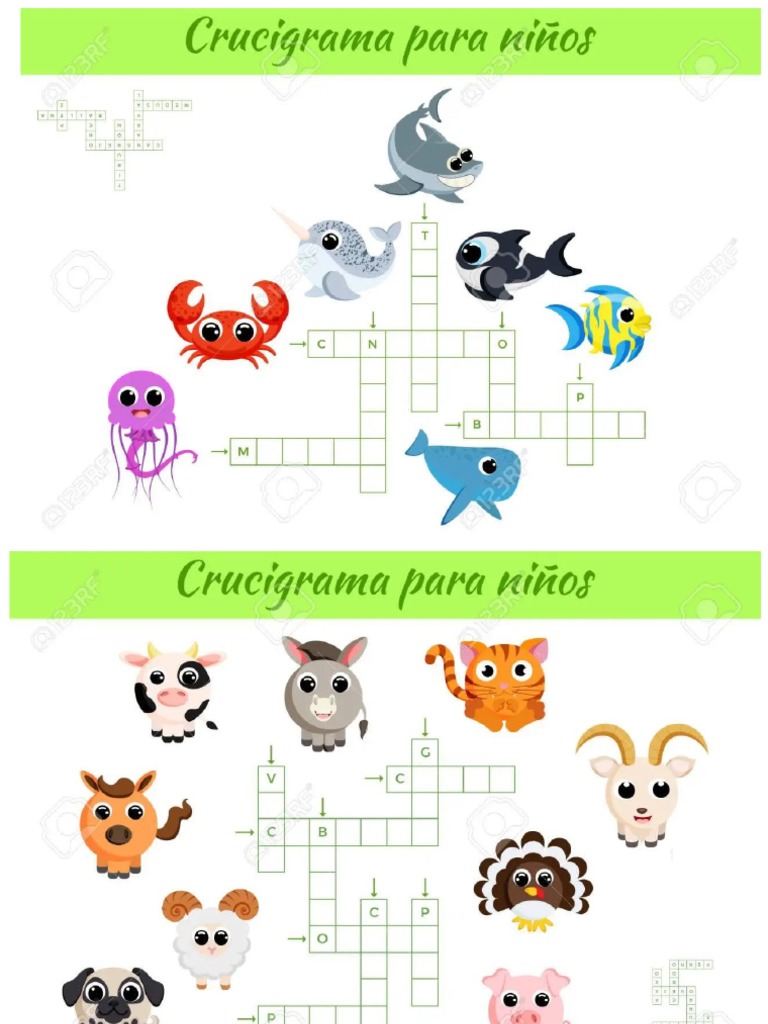 Crucigrama Para Niños Pdf
