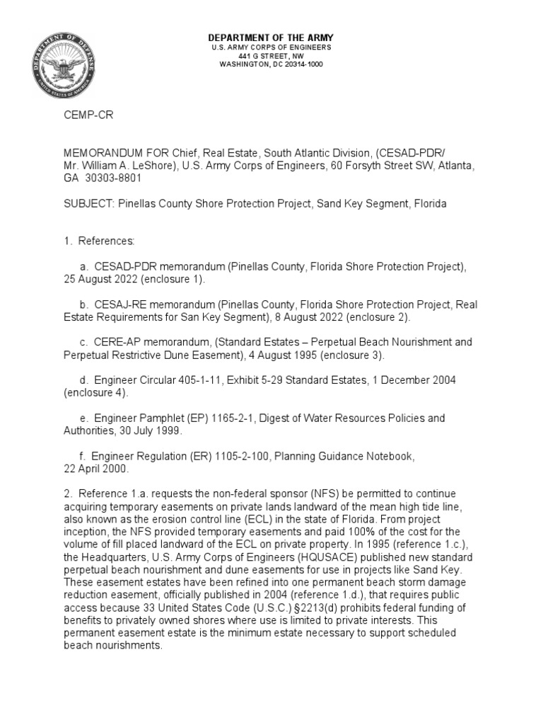 Army Corps Beach Waiver Response | PDF