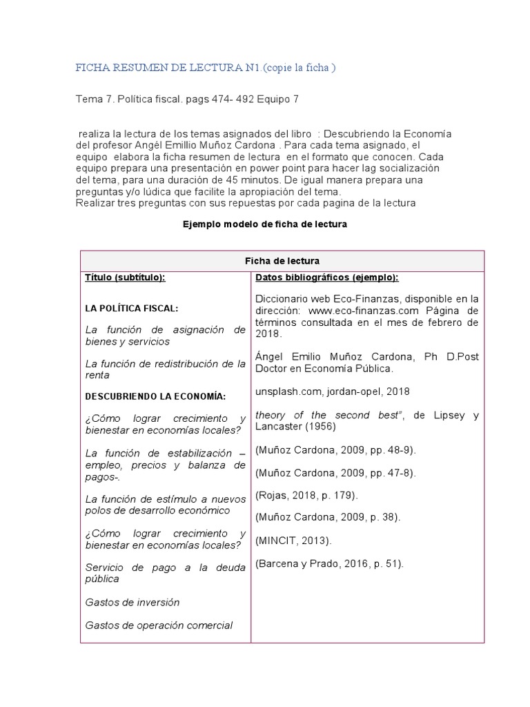 FICHA RESUMEN DE LECTURA.docx | PDF