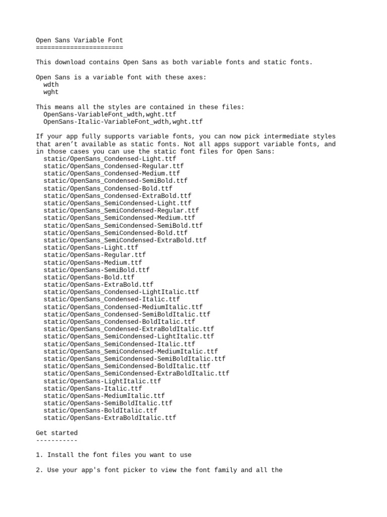 Readme Open Sans | PDF