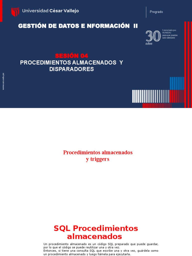 Procedimientos Almacenados y Triggers en SQL | PDF | Informática