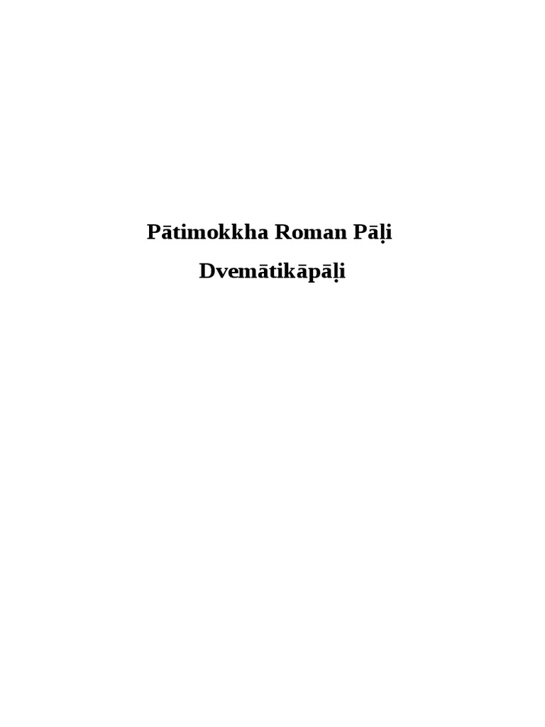 Patimokkha Roman Only | PDF