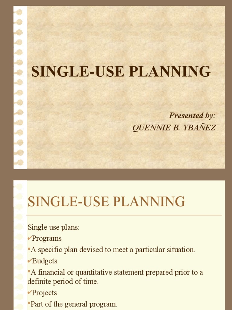 Single-Use Planning | PDF
