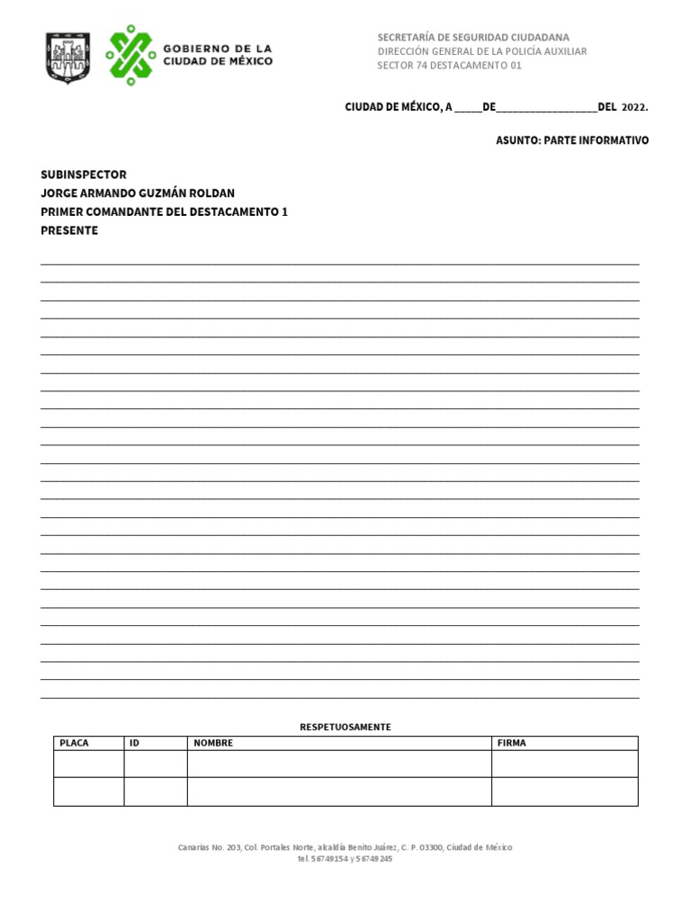 PARTE INFORMATIVO 2022 | PDF