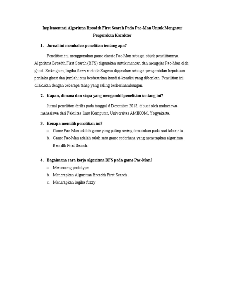 Implementasi Algoritma Breadth First Search Pada Pac PDF | PDF Implementasi Algoritma Breadth First Search Pada Pac PDF | PDF