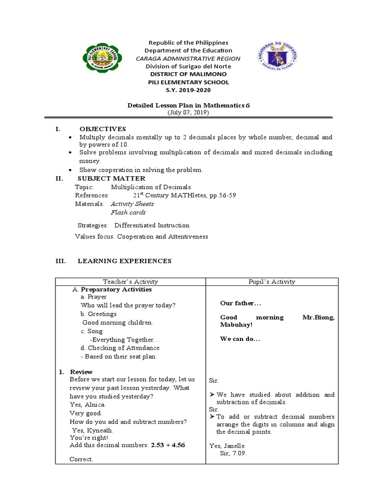 Math LP | PDF | Numbers | Multiplication