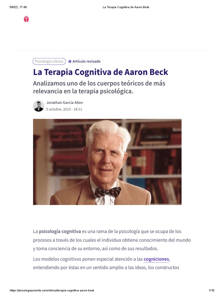 La Terapia Cognitiva de Aaron Beck PDF | PDF | Terapia cognitiva | Psicoterapia