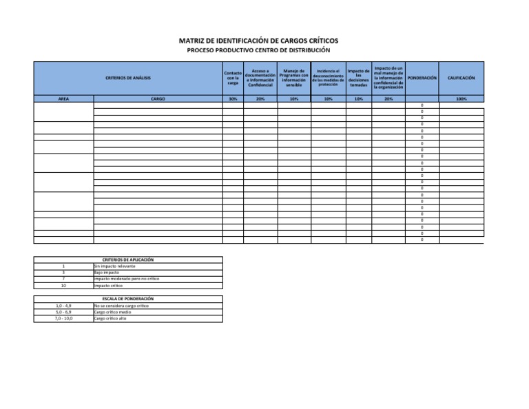 Matriz de Identificación de Cargos Críticos | PDF