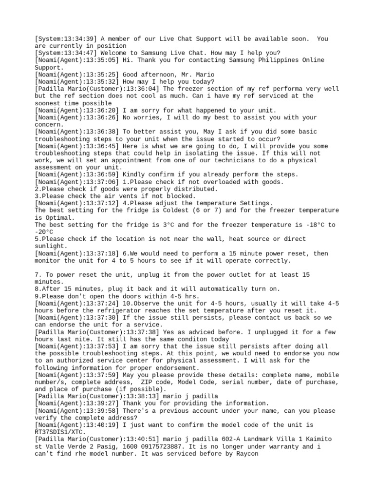 LiveChat - ChatData 2 | PDF | Refrigerator | Computing