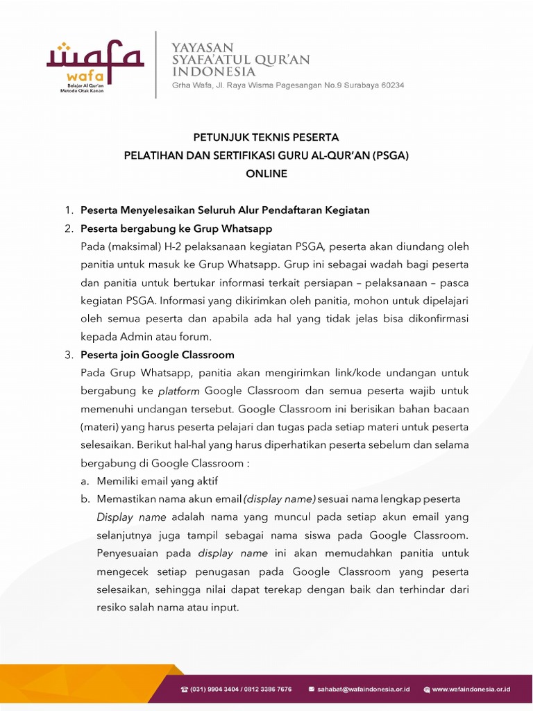 Juknis PSGA Peserta (2022) | PDF