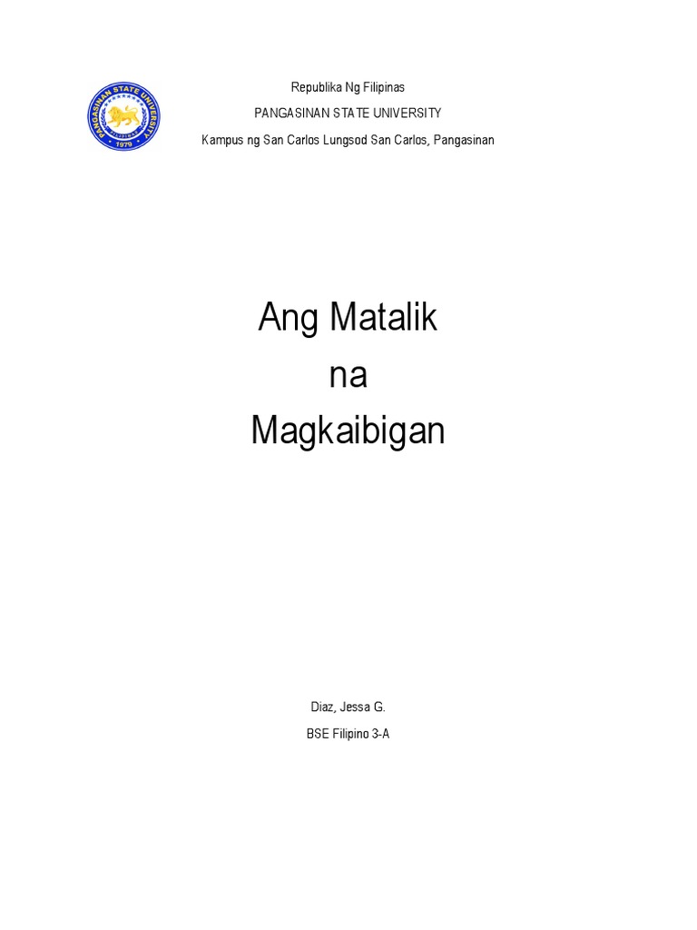 Ang Matalik Na Magkaibigan | PDF