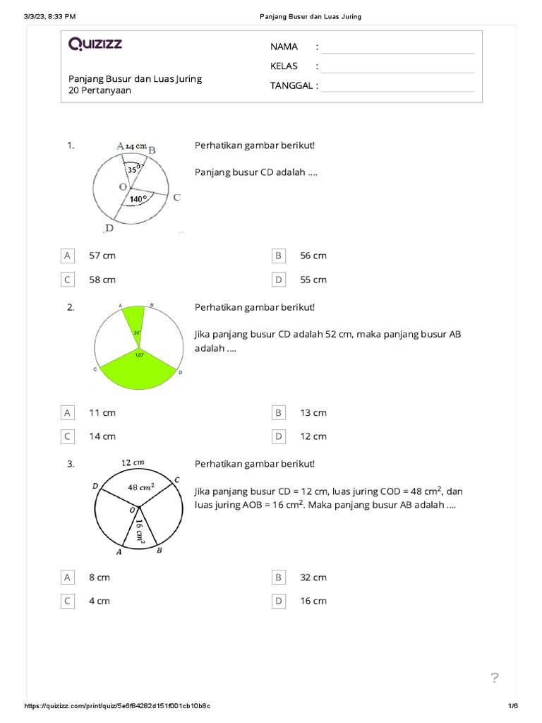 Panjang Busur Dan Luas Juring | PDF | Metode & Bahan Ajar | Griya & Taman