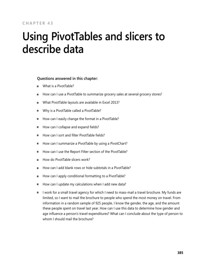 Excel-2013-Data-Analysis-and-Business-Modeling Pivot OK PDF | PDF | Data Management | Computing