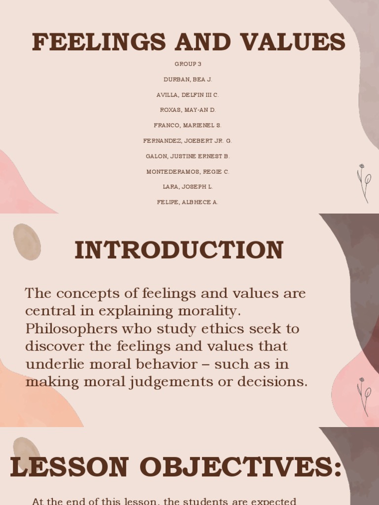 Feelings and Values | PDF