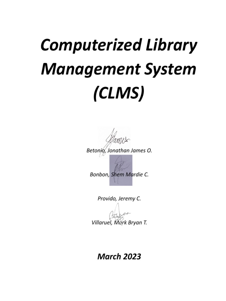 CLMS-Computerized-Library-Management-System.docx | PDF | Libraries ...