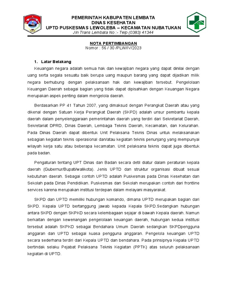 Nota Pertimbangan | PDF