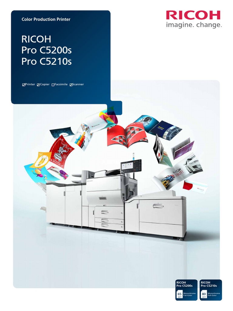 Ricoh - Pro C5200s - Pro C5210s PDF | PDF | Printer (Computing ...