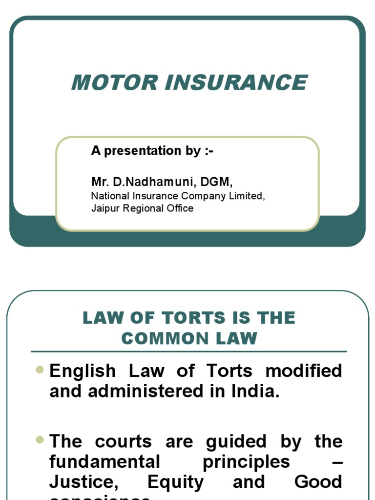 Motor Insurance. PPT by D.Nadhamuni | PDF | Finance & Money Management ...