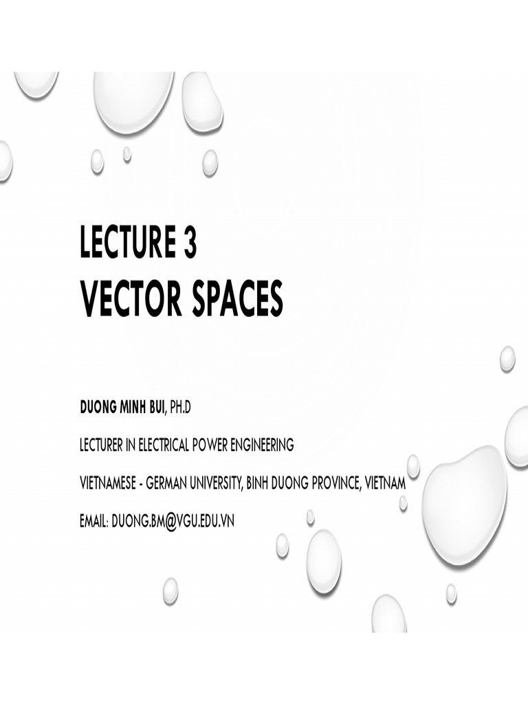 Lec 3 Vector Space | PDF