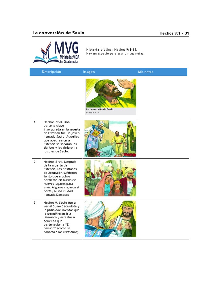 Pablo Su Conversión Historia Imprimir PDF | PDF | Pablo el apóstol | Jesús