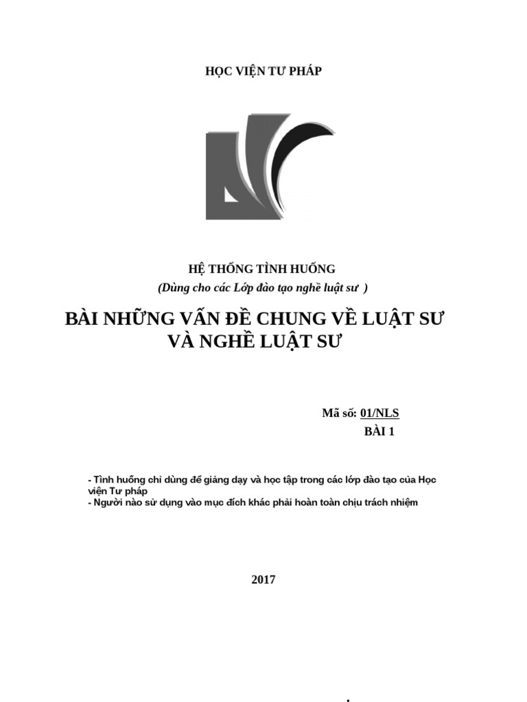 (123doc) - Tinh-Huong-Bai-Nhung-Van-De-Chung-Ve-Luat-Su-Va-Nghe-Luat-Su PDF | PDF
