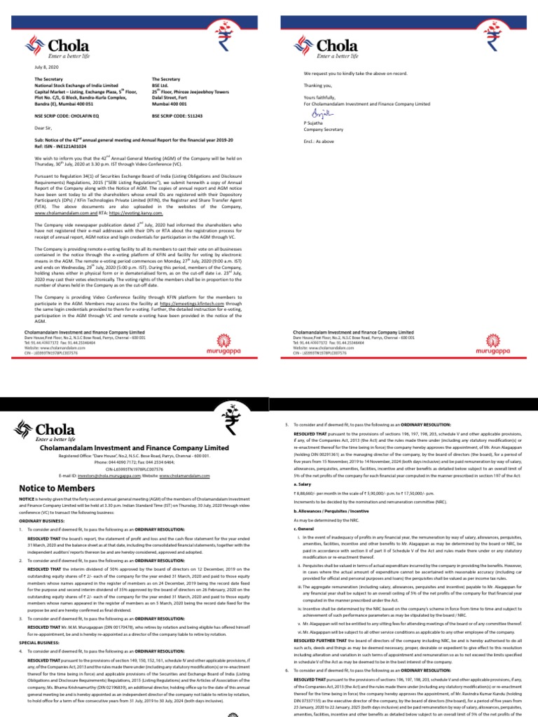 Chola FY20 PDF | PDF