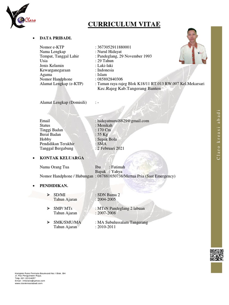 CV Nurul Hidayat PDF | PDF