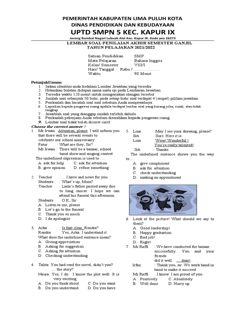 Soal Bing 8.1 K13 (SMP) | PDF